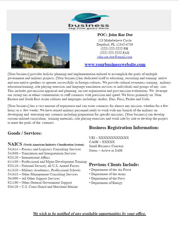 What is a 'Government Capabilities Statement'? – Government Contracting ...